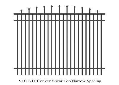 Cina Convex Crimped Top Spear narrow Speacing Garrison Security Steel Fence Panels Height 2.4m Width 2.4m in vendita
