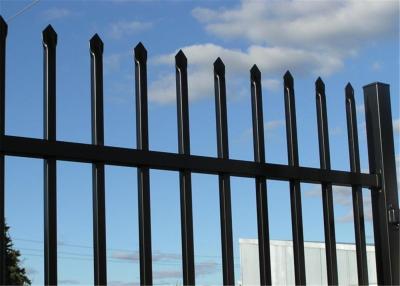 Cina steel tubular Security Garrison Fencing 2.4M height x 2.4M width Rails 40mm upright 25mm spacing powder coated in vendita