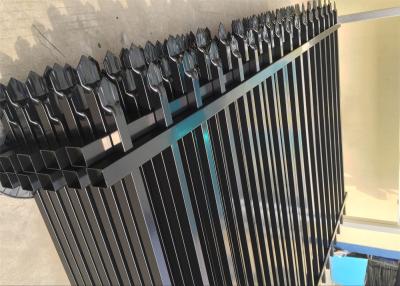 Cina Garrison Security Tubular Fence Panels 2.1m*2.4m Minimum 60 microns interpon powder coated blacc Rails 40mm*1.6mm in vendita