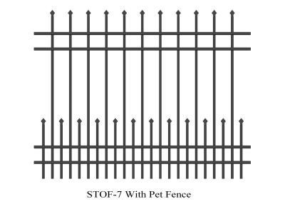 中国 4 rails narrow spacing stright top crimped top crimped 1800mm x 2400mm anti wild beast dog and wolf security steel fence 販売のため