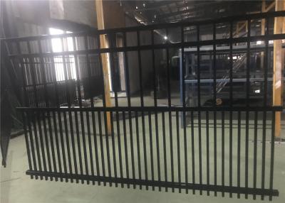 Cina 2.1mx2.4m rail 40mm she tube Australia Black Heavy Duty Welded Security garrison steel picket fencing/Garrison Fence Pan in vendita