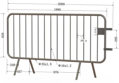 Bristain Standard Hot Dipped Galvanized Crowd Control Barriers Cross Foot