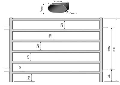 China Oval Tube Cattle Farm Fencing Panels for sale