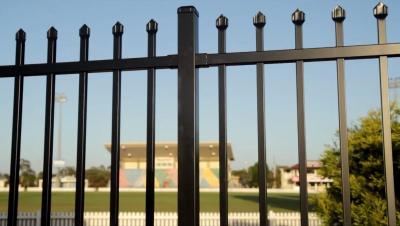 Китай SChina Manufacture Black galvanized & powder coating spear top wrought iron fence panel продается