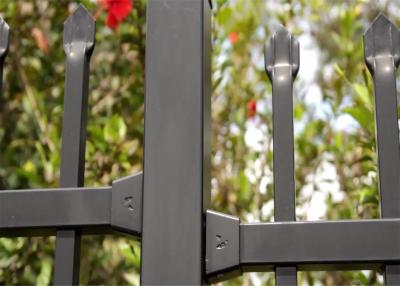 Cina 1.8mx2.4m Crimped Spear Garrison Fencing Secura Top tubular Powder Coated Steel Garrison Security Fencing in vendita