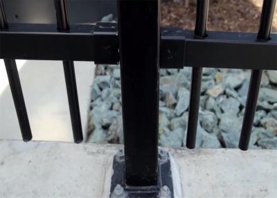 Cina Black Powder Coated Tubular Garrison Fencing panels 2 Rails 40mm wall thick 1.5mm Spacing 108mm Upright 25mm Crimped Spe in vendita