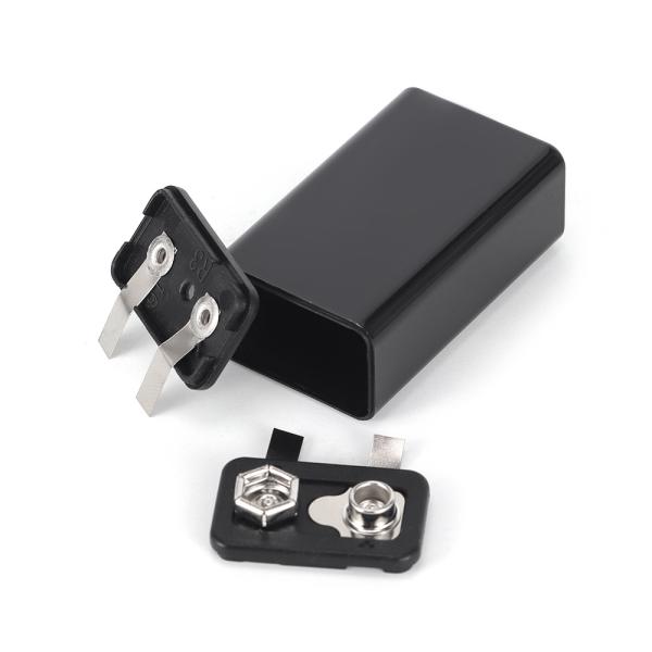 Quality OEM / ODM 9 Volt Battery Housing Black Empty Lithium Battery Case for sale