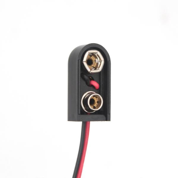 Quality Enclosed 9V Battery Connector Shielded PP3 9V Battery Connector With 6 Inch for sale