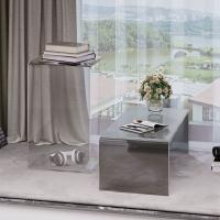 China Regular Size White Acrylic Catering Table Riser for Transparent Dining Desk in Stores for sale