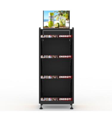Cina Logo Logo personalizzato Acciaio Ripiano di stoccaggio Bevande può visualizzare Stand con disegno mobile in vendita