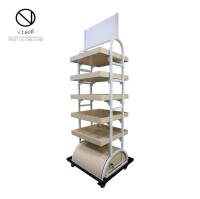 China Eco-friendly Bread Display Rack with Storage and Custom Logo on Wheels for sale