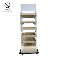 China Eco-friendly Bread Display Rack with Storage and Custom Logo on Wheels for sale
