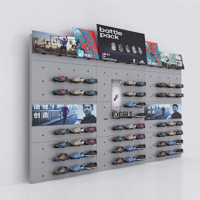 Cina Home Arredamento In legno Montaggio a parete Scarpe da ginnastica Display con scaffali a LED e funzione in vendita