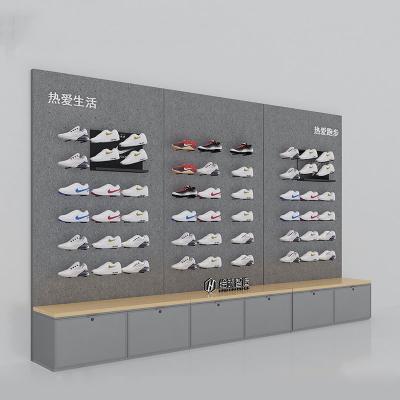 Cina Home Arredamento In legno Montaggio a parete Scarpe da ginnastica Display con scaffali a LED e funzione in vendita