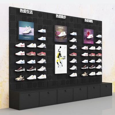 Cina Home Arredamento In legno Montaggio a parete Scarpe da ginnastica Display con scaffali a LED e funzione in vendita