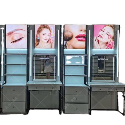 Cina Scala di visualizzazione cosmetica a strati con strati personalizzabili e specchio a doppio lato in vendita