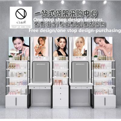 中国 カスタマイズ可能な層と双面鏡の層化粧品ディスプレイスタンド 販売のため