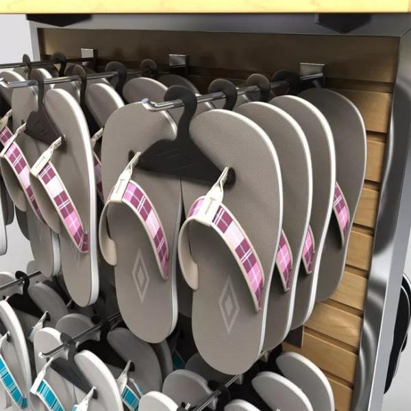 Commercial Sectional Display Furniture Sandal Rack with Eco-friendly Display Stand