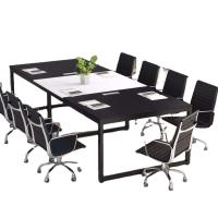 Quality 8ft Traditional Design Metal Meeting Room Table and Chairs Set for Small SOHO for sale