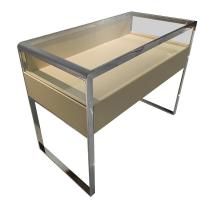 Quality PU Leather Cover High End Glass Showcase for Jewelry Display in Livingroom for sale