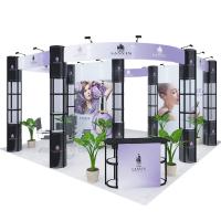 China Regular Size Foldable Food Kiosk with LED Glass Display and Store Display Function for sale