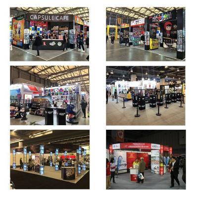 China Regular Size Foldable Food Kiosk with LED Glass Display and Store Display Function for sale
