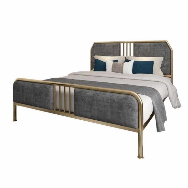 Quality Sophisticated Tufted Metal Bedroom Furniture Set with Display Stand and Bunk Bed for sale
