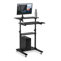 China Single Movable Office Workstation Foldable Desk with Wheels and Adjustable Height for sale