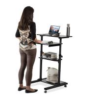 China Single Movable Office Workstation Foldable Desk with Wheels and Adjustable Height for sale