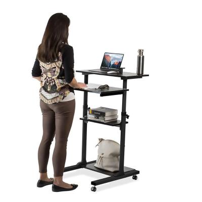 China Single Movable Office Workstation Foldable Desk with Wheels and Adjustable Height for sale
