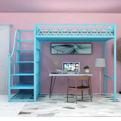 China Chinese Design Style Metal Queen Size Loft Bed voor Modern Woon Appartement Te koop