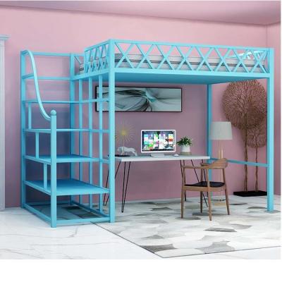 China Chinese Design Style Metal Queen Size Loft Bed voor Modern Woon Appartement Te koop