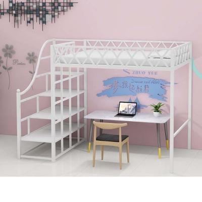 China Chinese Design Style Metal Queen Size Loft Bed voor Modern Woon Appartement Te koop