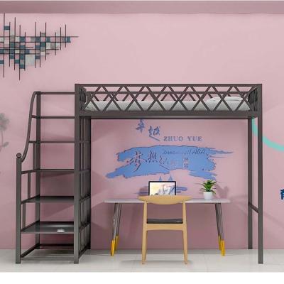 China Chinese Design Style Metal Queen Size Loft Bed voor Modern Woon Appartement Te koop