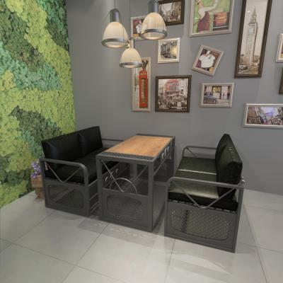 China Woonkamermeubelen Houten stijl PANEL Koffietjes Theetjes Metalen Tafel Set Industrieel Te koop