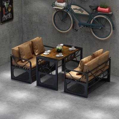 China Woonkamermeubelen Houten stijl PANEL Koffietjes Theetjes Metalen Tafel Set Industrieel Te koop