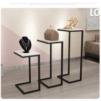 China Customer Colors Standing Bag Presentation Table with Single-sided Plinths Display Set for sale