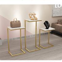 China Customer Colors Standing Bag Presentation Table with Single-sided Plinths Display Set for sale