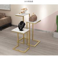 China Customer Colors Standing Bag Presentation Table with Single-sided Plinths Display Set for sale