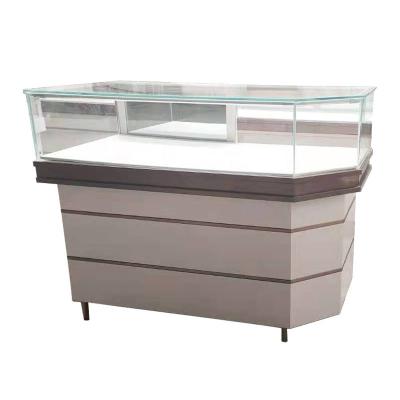 China Retail winkels Op maat gemaakte spiegel sieraden display kast met luxe houten afwerking Te koop