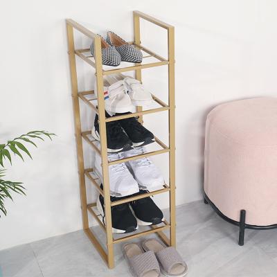 Cina NO Piegato 4 livelli antipolvere scaffalatura organizzatore per scarpe per la casa in acciaio inossidabile metallo design in vendita