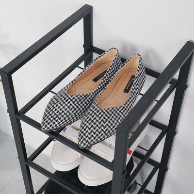 Cina NO Piegato 4 livelli antipolvere scaffalatura organizzatore per scarpe per la casa in acciaio inossidabile metallo design in vendita