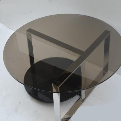 Cina Arredamento del soggiorno Tavolo da caffè in vetro rotondo ad alto lucido con telaio in acciaio inossidabile in vendita