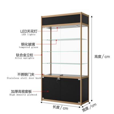 China Houten glas aluminium vitrine voor collecties Home wijnkasten Wandhoek Te koop