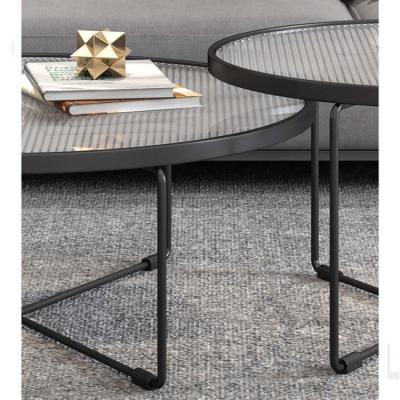 China PU Lederafdekking Glas Koffietafel Moderne Centertafel voor woonkamer Te koop