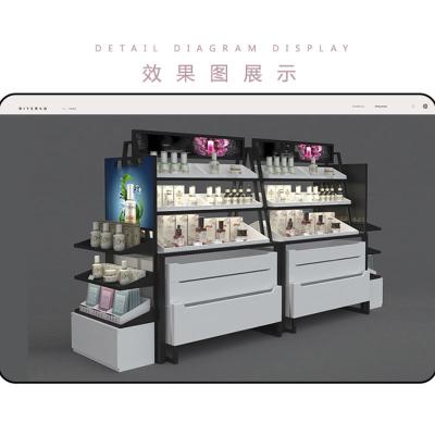 Cina Home Arredamento Moderno Makeup Marchi Cosmetici Chiosco Display Argento Stand per negozio in vendita
