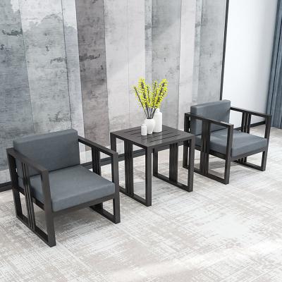 China Modern Design Style Waterproof Leather Sofa Set for Metal Garden Furniture Set Design for sale
