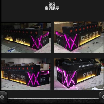 China Commerciële meubels poederbedekte zwarte metalen kleine bureau toonbank voor salonreceptie Te koop