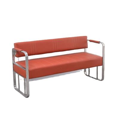 China Moderne woonkamermeubilair Sofa Set met enkel leer lange bank en metalen sectie Te koop