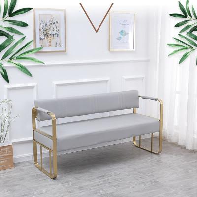 China Moderne woonkamermeubilair Sofa Set met enkel leer lange bank en metalen sectie Te koop